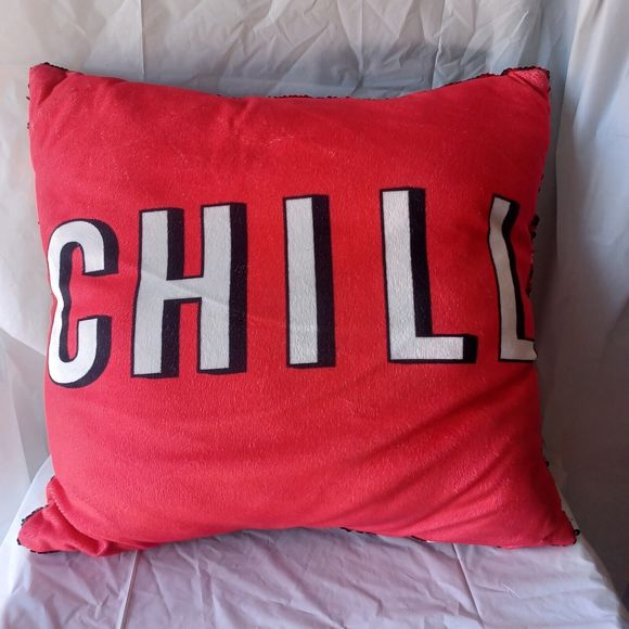 Unbranded | Accents | Netflix Chill Sequined Pillow 6 X 16 Red Black ...